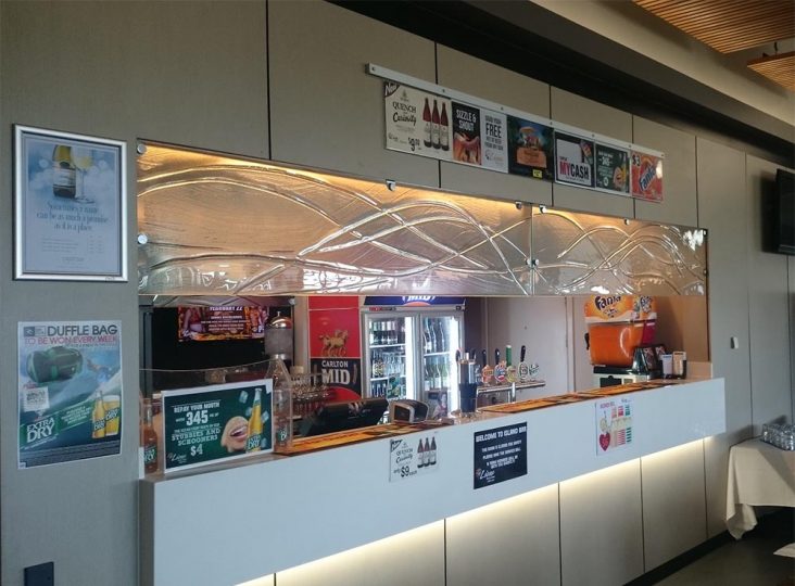 Slumped Glass Bar Front - Commercial Glass - Brisbane - Voodoo Glass